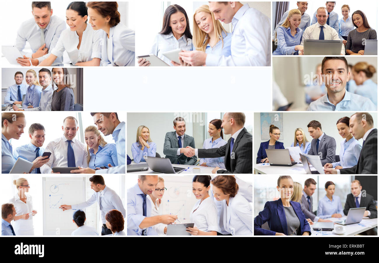 collage with many business people in office Stock Photo - Alamy
