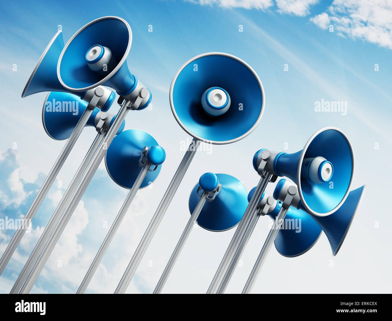 Loudspeakers isolated on white background Stock Photo - Alamy