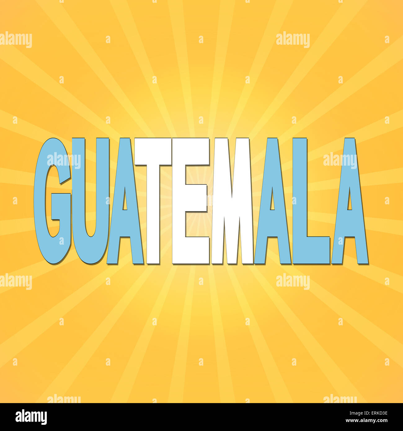 Guatemala flag text with sunburst illustration Stock Photo - Alamy