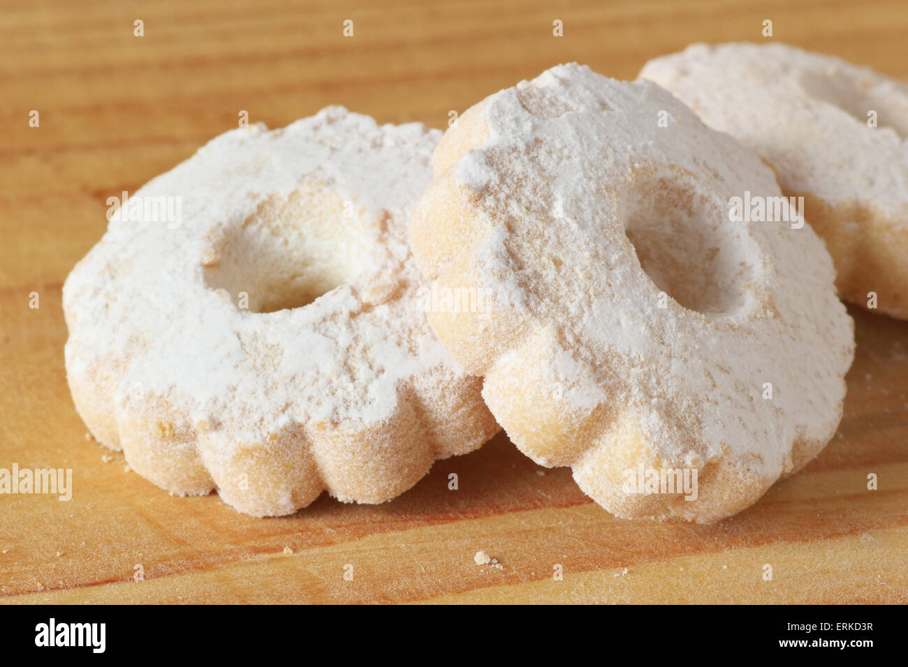 Italian butter biscuits on a wooden table. Canestrelli are cookies ...