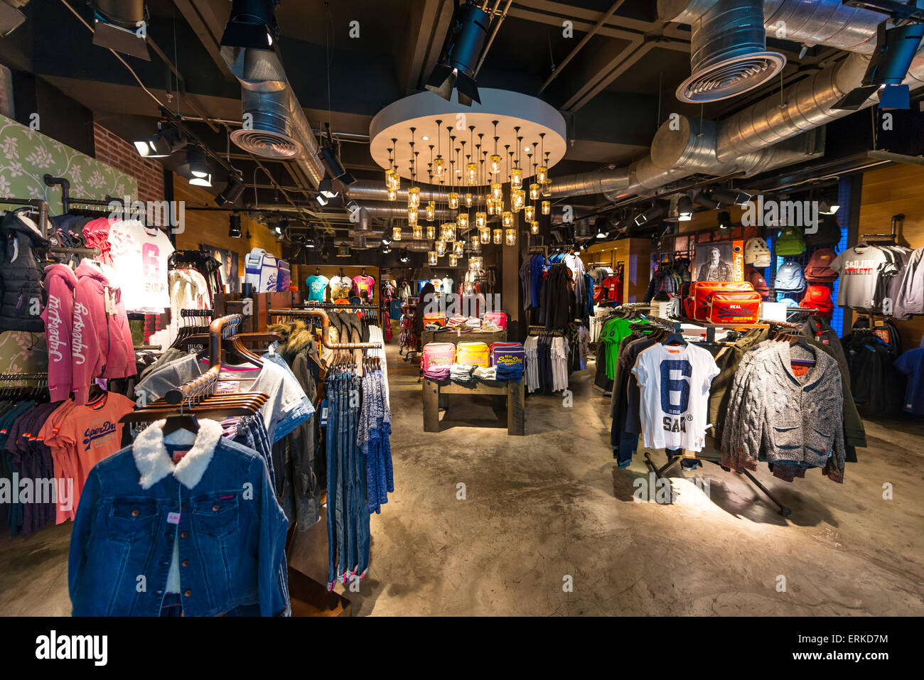 Clothes for sale in the Siam Center, modern shopping mall, Siam Square ...