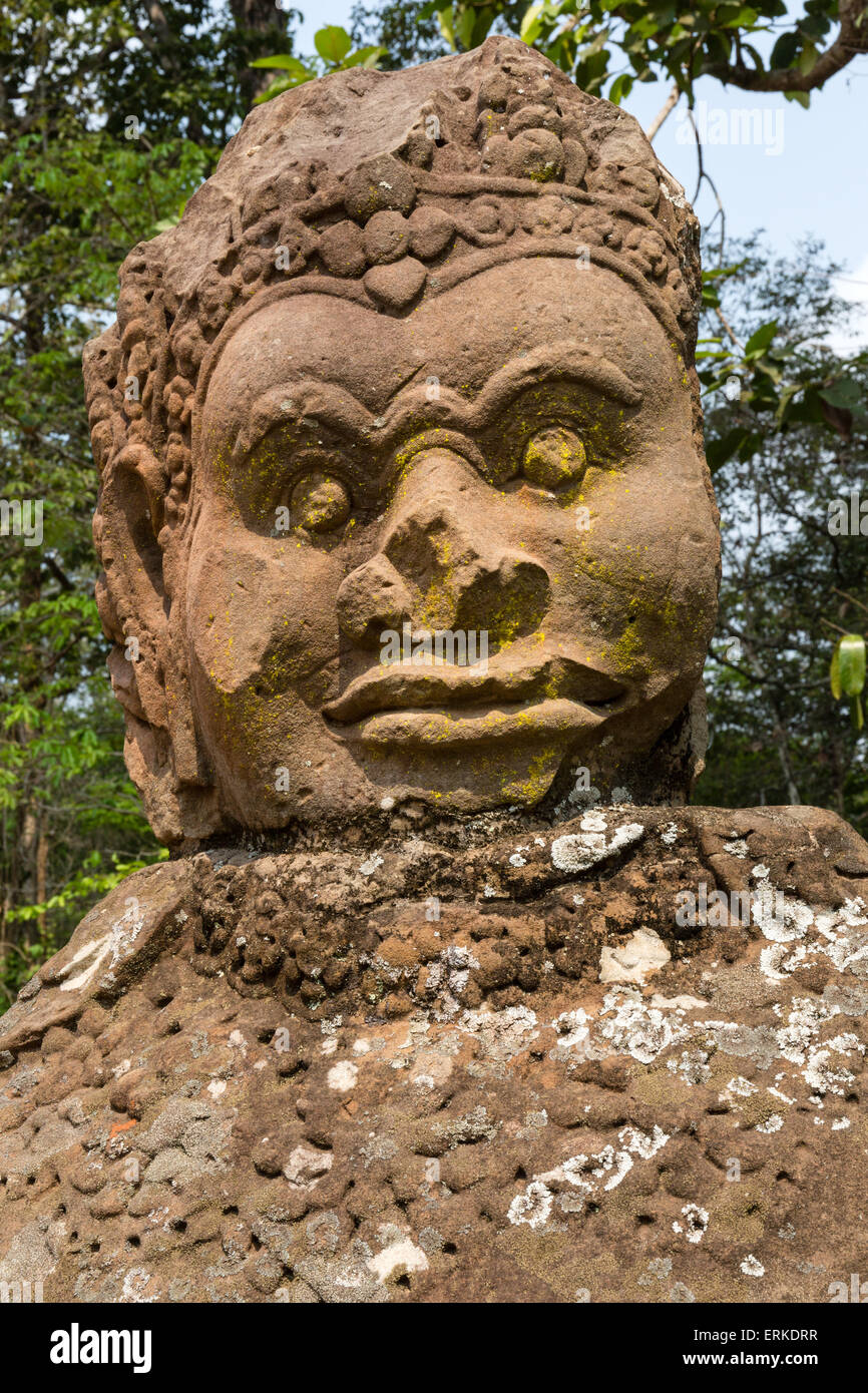 Asura statue in front victory gate, east side of Angkor Thom, demon ...