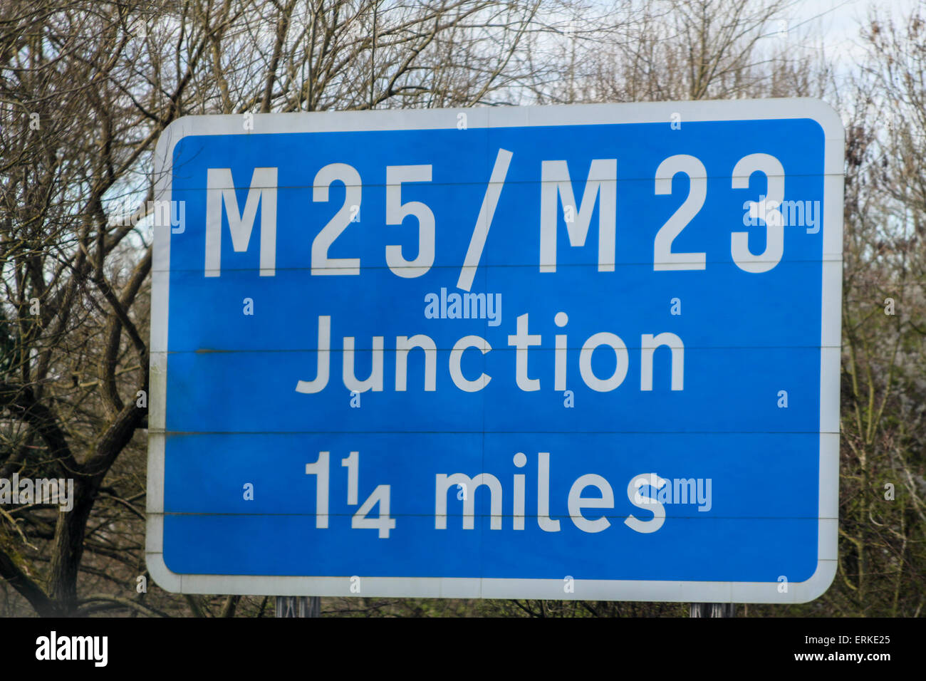 M23 M25 junction motorway sign Stock Photo - Alamy