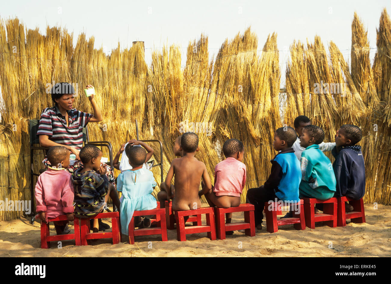 School for Bushmen children, Intu Afrika Kalahari Game Reserve ...