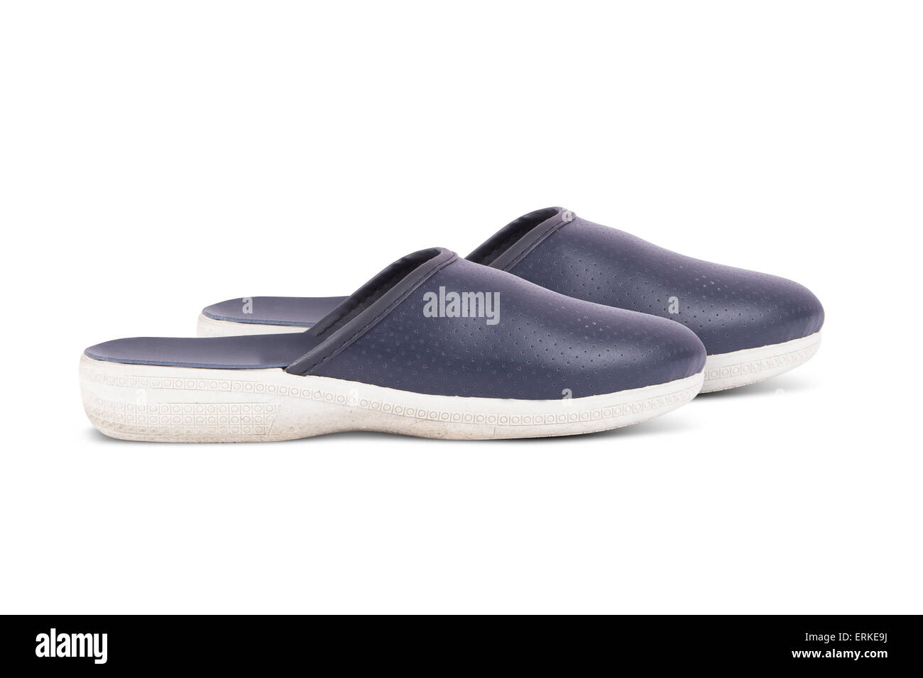 Blue slipper with side view isolated on white background Stock Photo ...