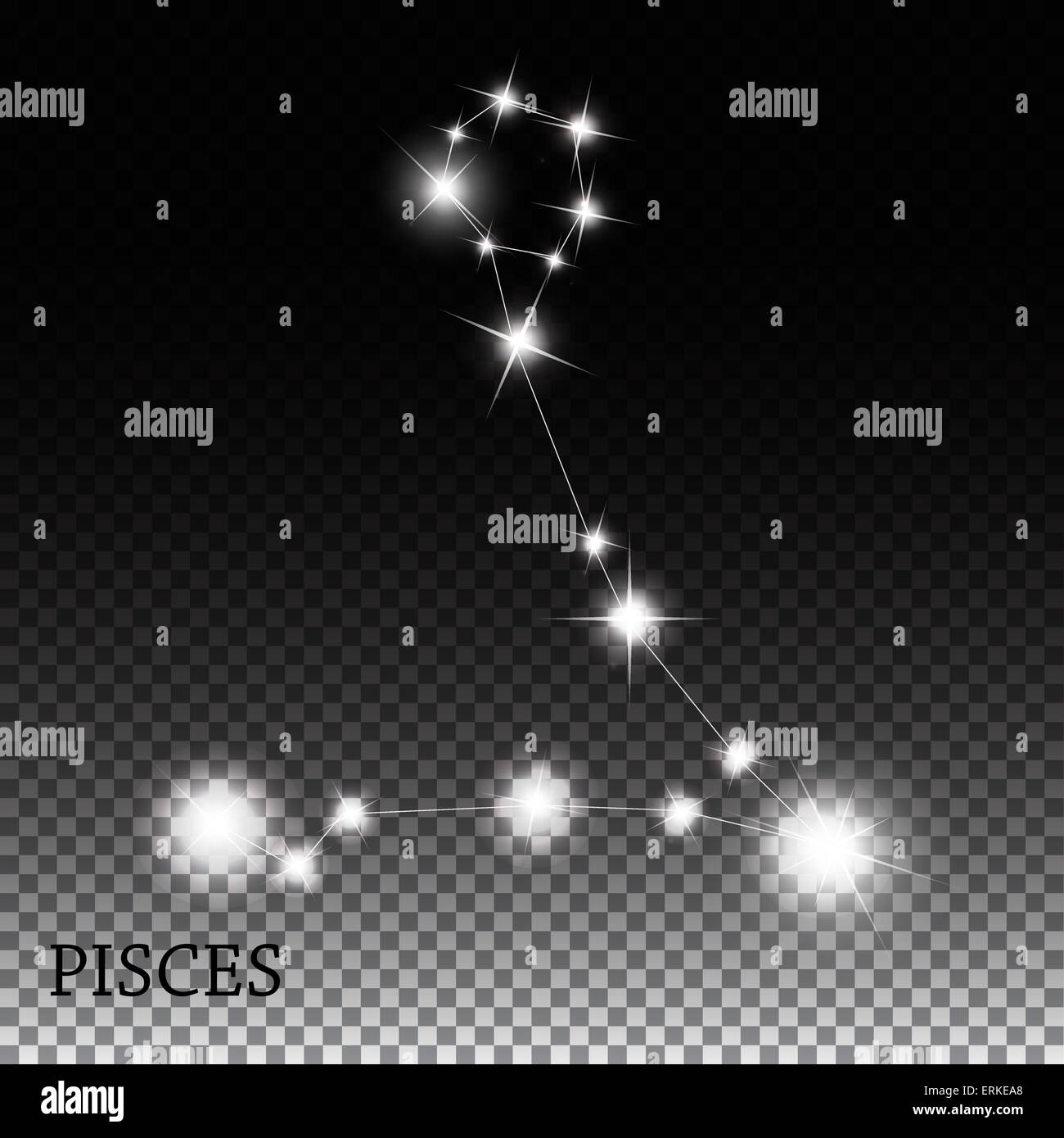 Pisces Zodiac Sign of the Beautiful Bright Stars Vector Illustra Stock ...