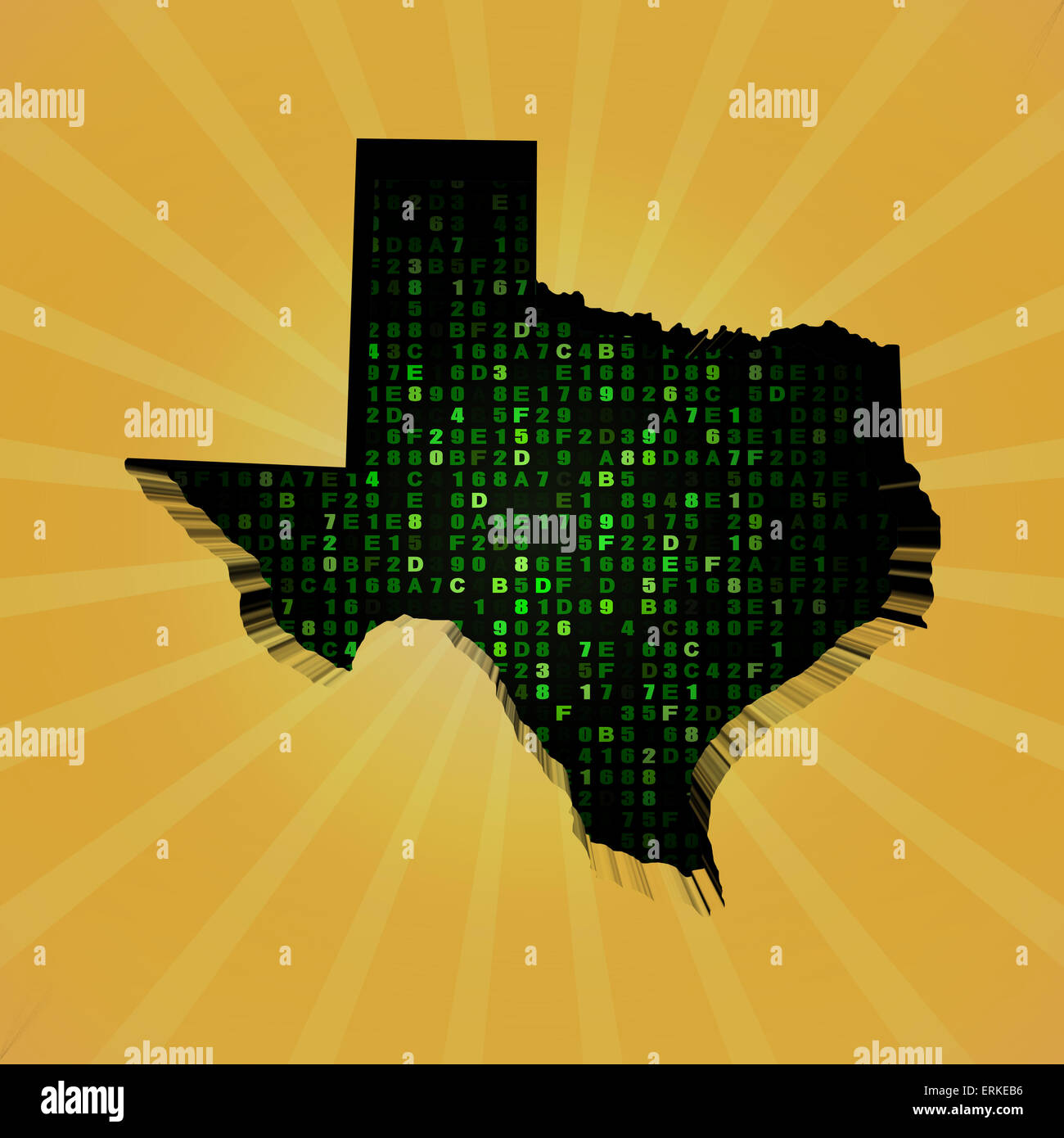 Texas sunburst map with hex code illustration Stock Photo - Alamy