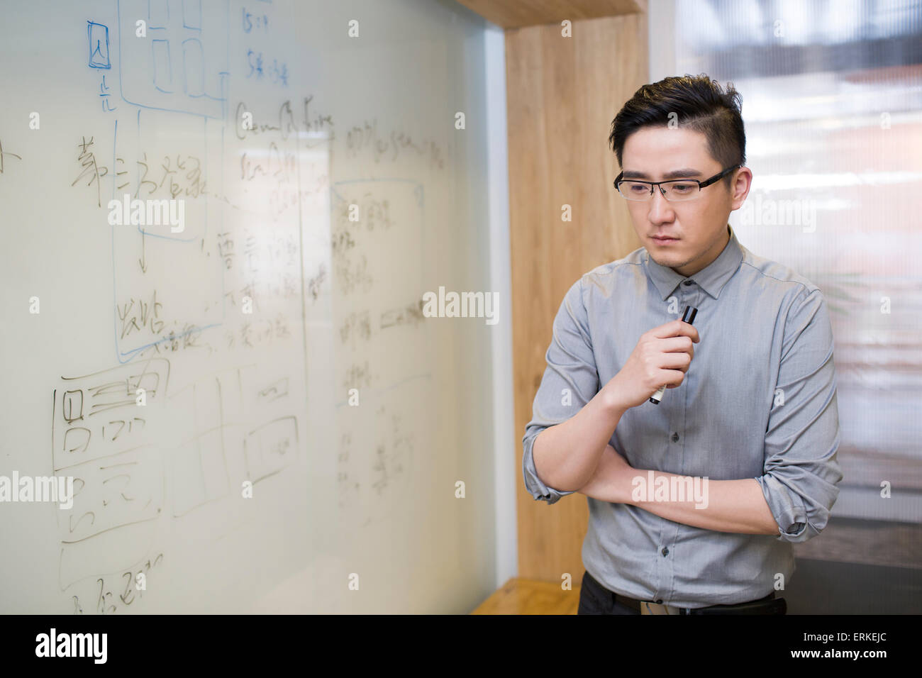 Person thinking whiteboard hi-res stock photography and images - Alamy