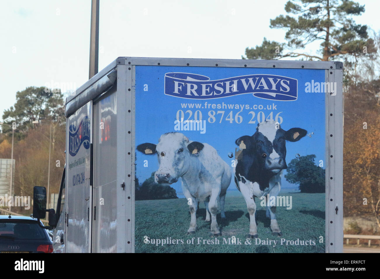 Freshways milk van Stock Photo - Alamy