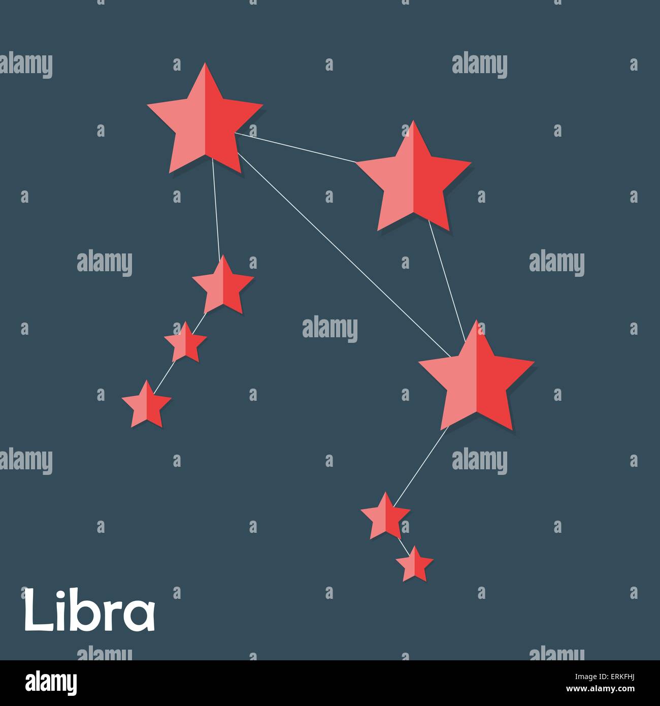 Libra Zodiac Sign of the Beautiful Bright Stars Vector Illustrat Stock ...