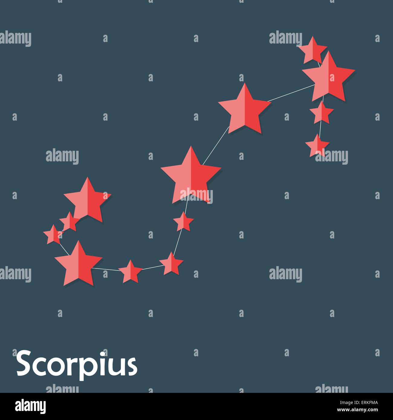 Scorpius Zodiac Sign of the Beautiful Bright Stars Vector Illust Stock ...