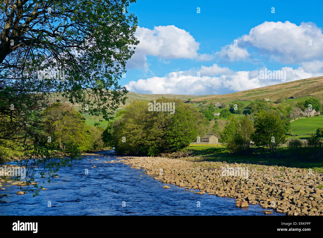 River Swale near Muker, Swaledale, Yorkshire Dales National Park, North ...