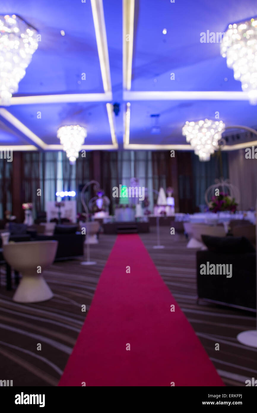 setup decoration of wedding banquet hall interior Stock Photo - Alamy