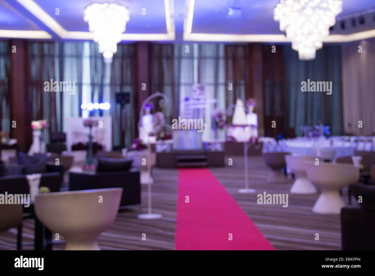 setup decoration of wedding banquet hall interior Stock Photo - Alamy