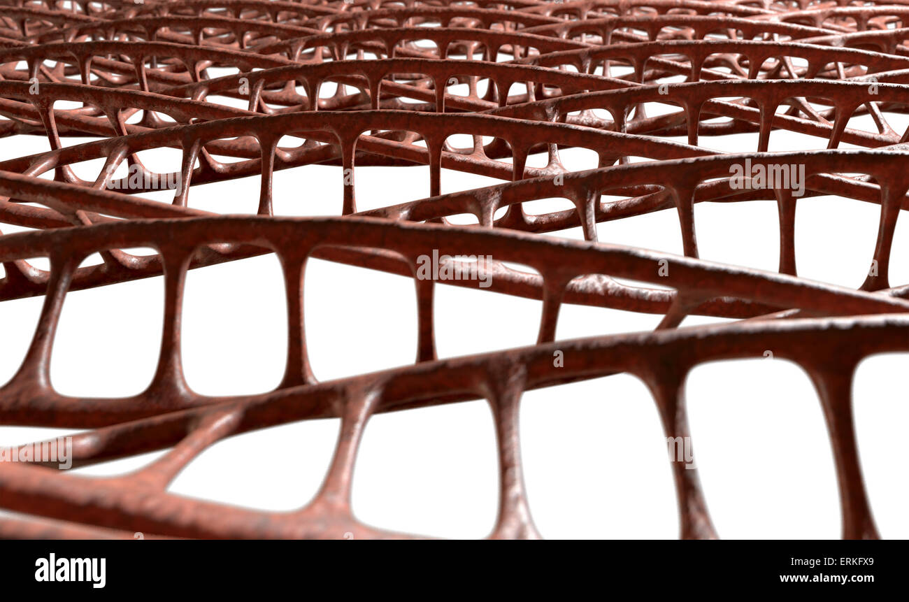 A microscopic view of sequenced pattern of DNA style strands of flesh ...