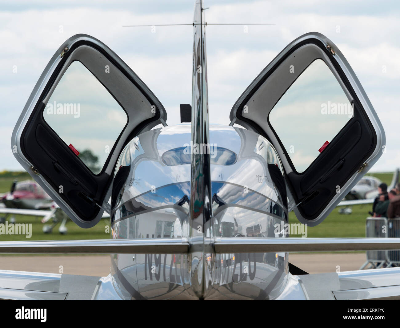 entry doors of a two seater light aircraft,at Aerexpo 2015 aviation ...
