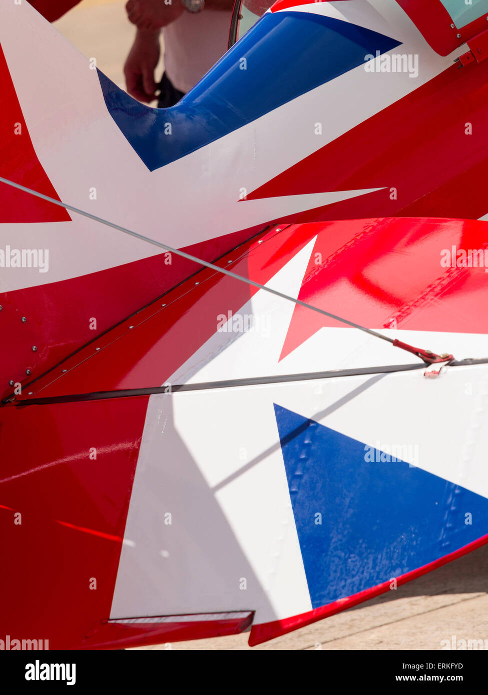 red white and blue graphic colour scheme on a light aircraft,at Aerexpo ...