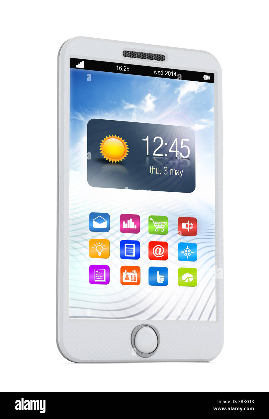 Smartphone with various application software on the screen Stock Photo ...