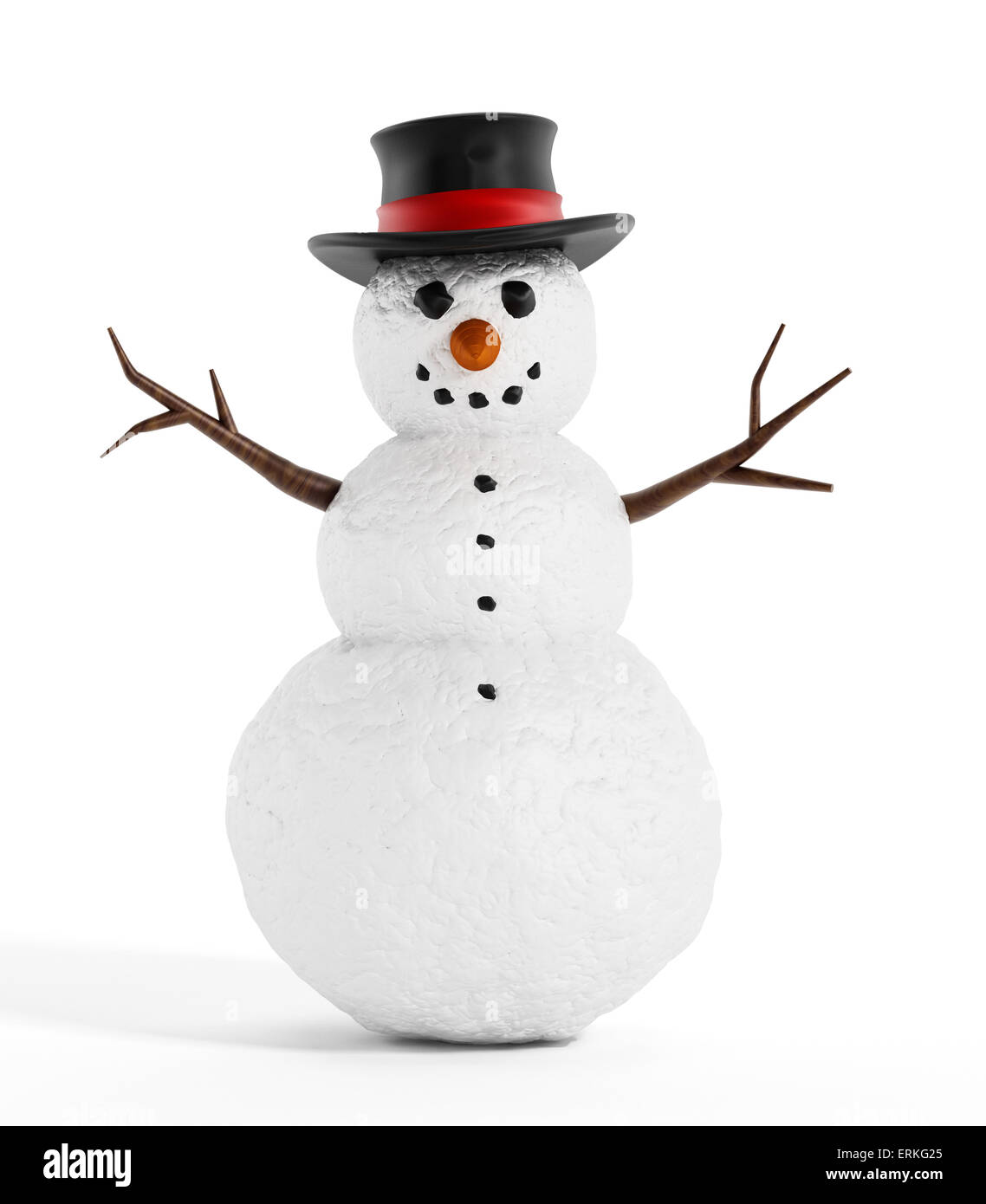 Snowman isolated on white background Stock Photo - Alamy