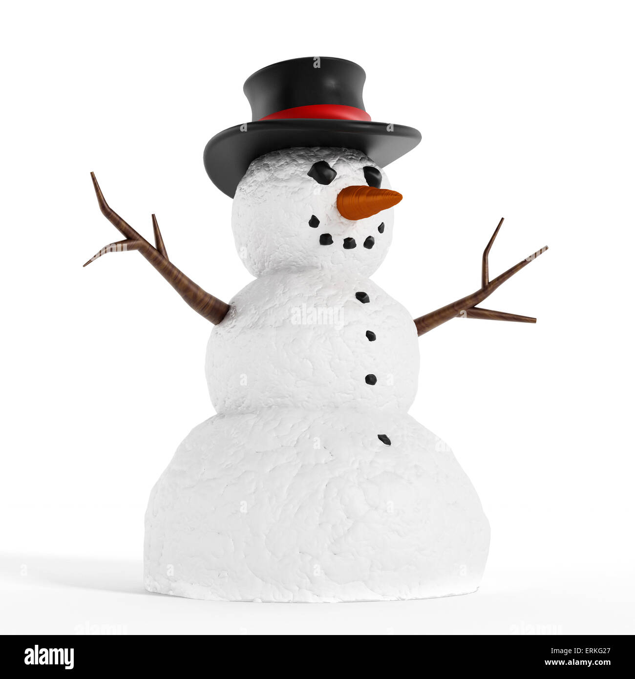 Snowman isolated on white background Stock Photo - Alamy