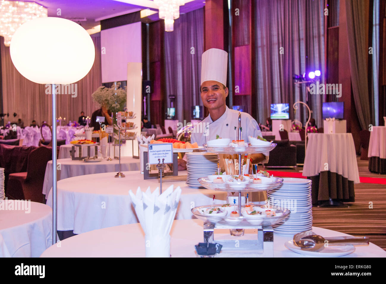 Catering party Food and cocktails and chef in thailand Stock Photo - Alamy