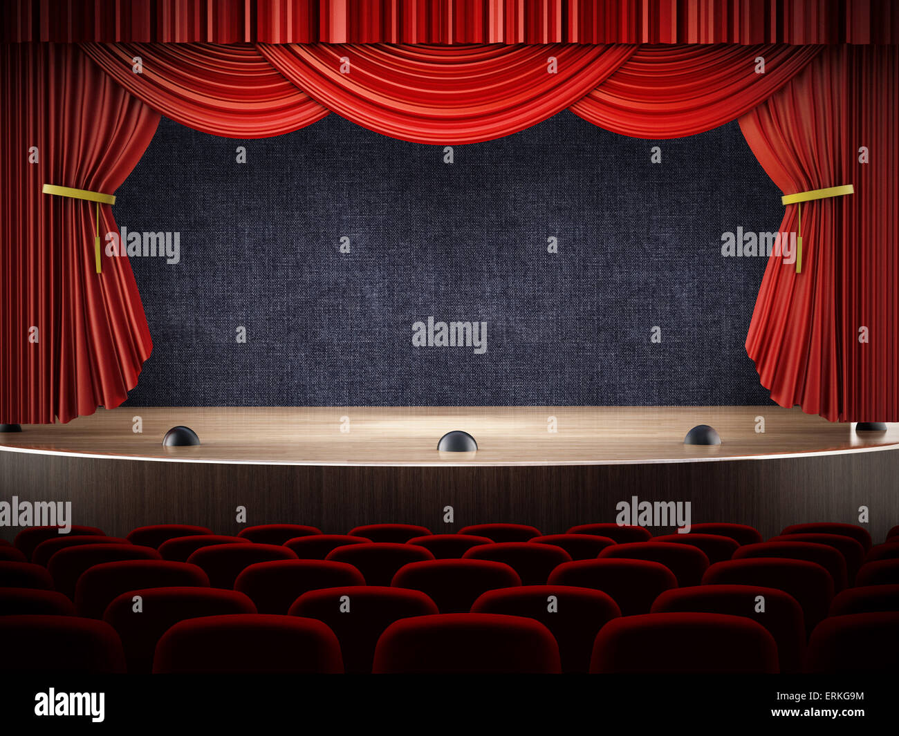 Stage theater with empty red seats Stock Photo - Alamy
