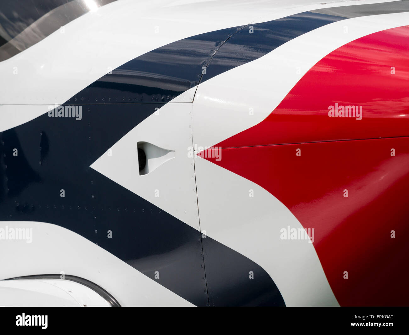 red white and blue graphic colour scheme on a light aircraft,at Aerexpo ...