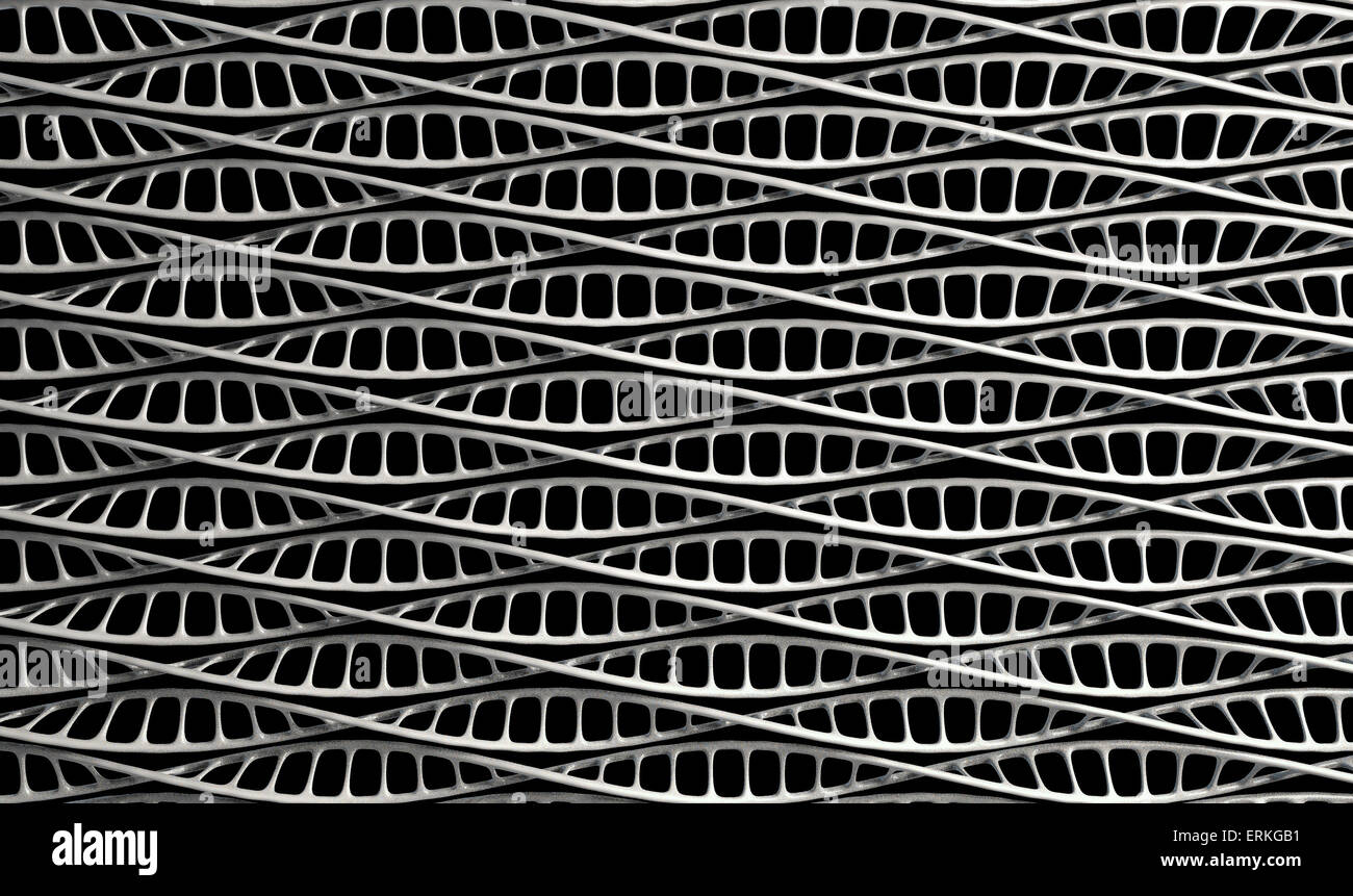 A microscopic view of asequenced pattern of DNA styled strands in a ...