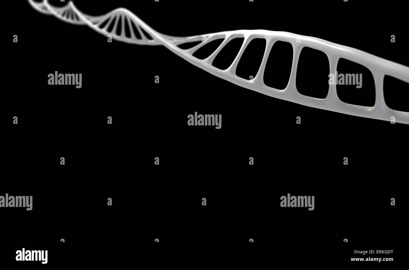 A microscopic view of a DNA style strand in a generic white color on an ...
