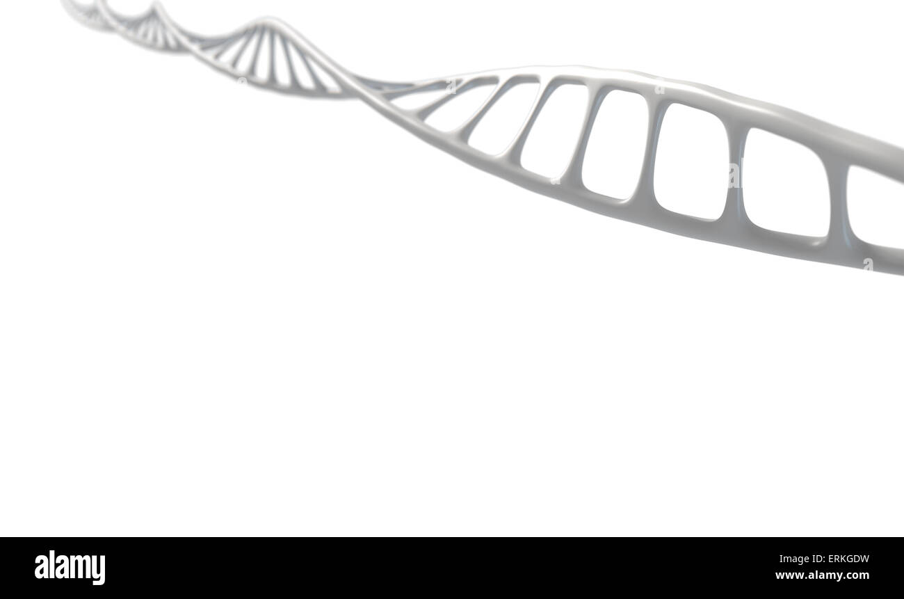 A microscopic view of a DNA style strand in a generic white color on an ...