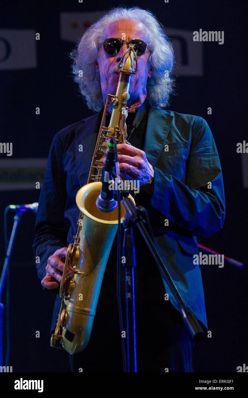 Turin, Italy. 02nd June, 2015. In photo Lou Marini "Blue Lou". The ...
