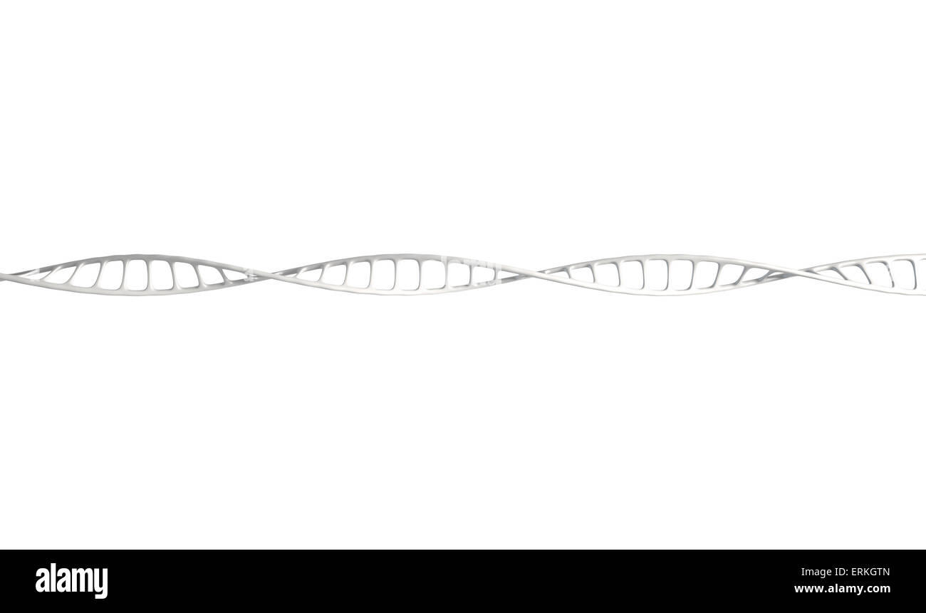 A microscopic view of a DNA style strand in a generic white color on an ...