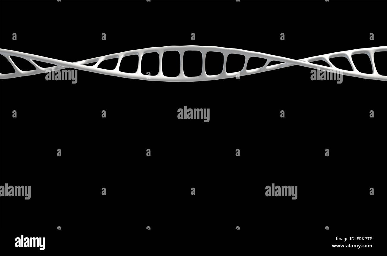 A microscopic view of a DNA style strand in a generic white color on an ...