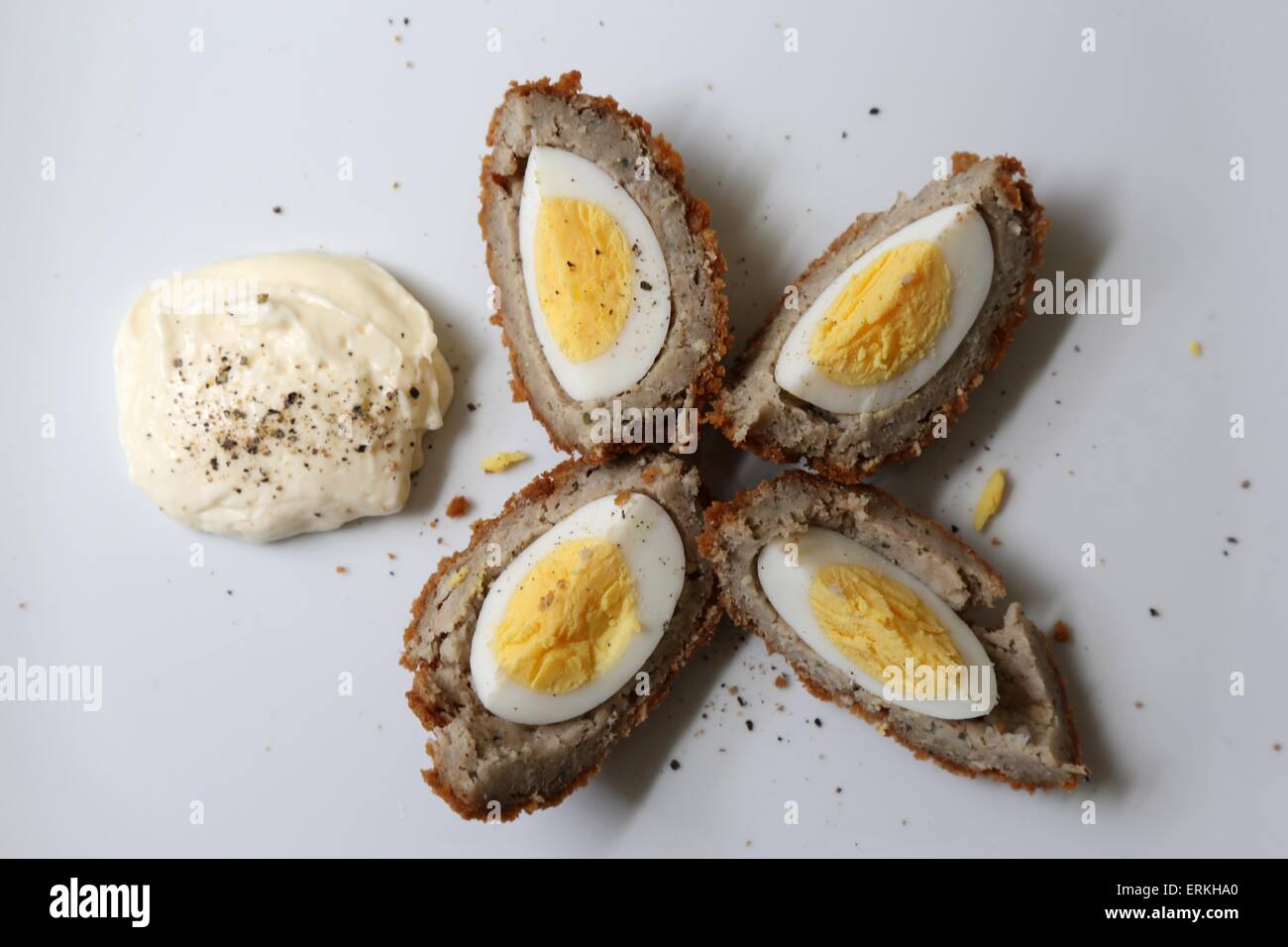 Scotch Egg cut into pieces Stock Photo - Alamy