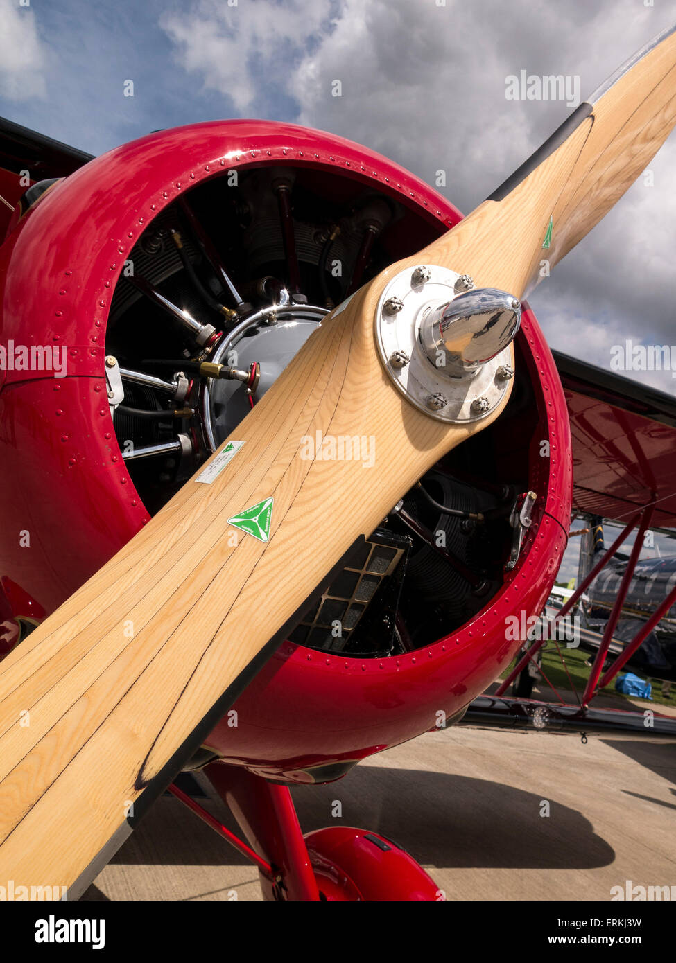 the engine and propeller of a Waco sport biplane,at Aerexpo 2015 ...