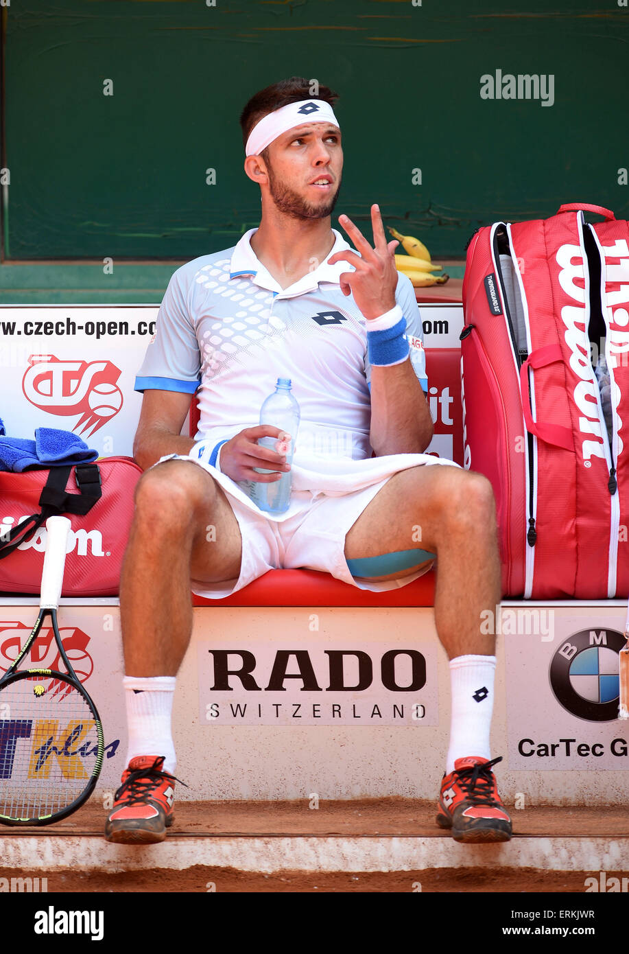 Prostejov, Czech Republic. 4th June, 2015. Czech tennis player Jiri ...