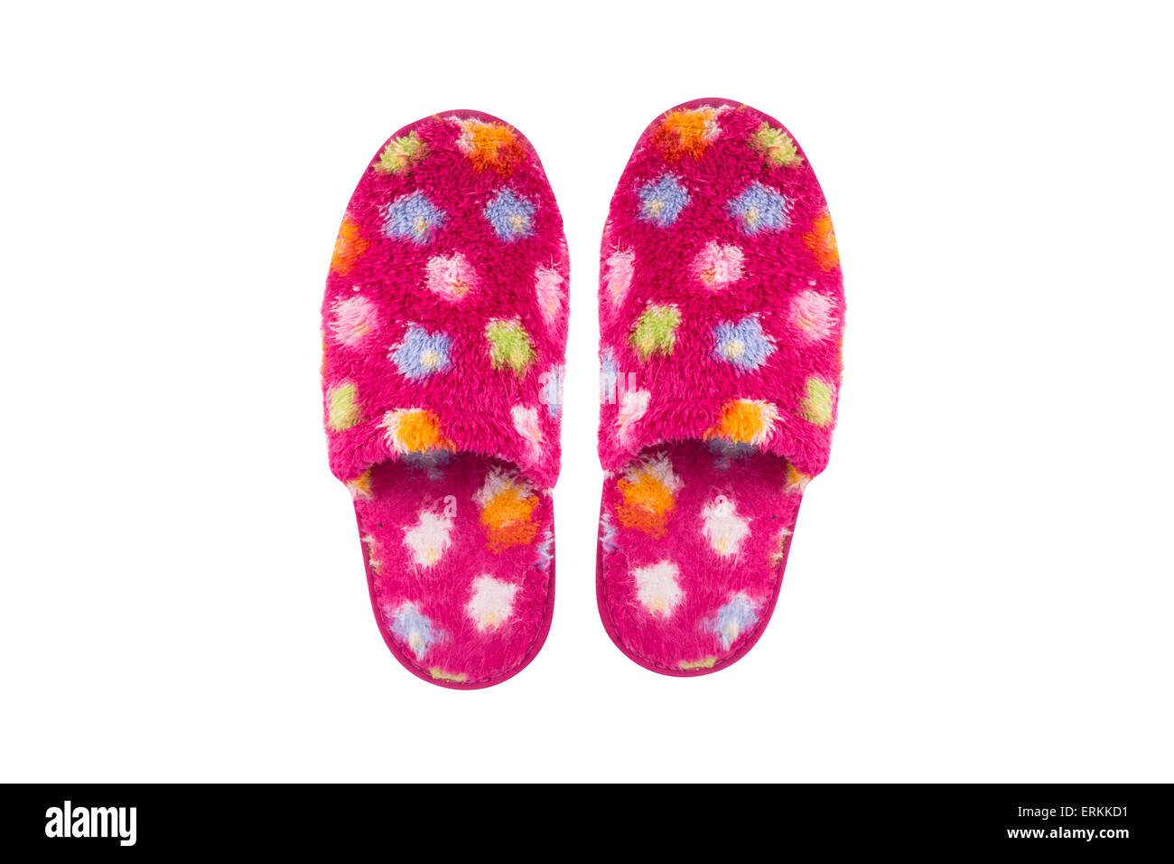 Colorful and red indoor slipper isolated on white background Stock ...
