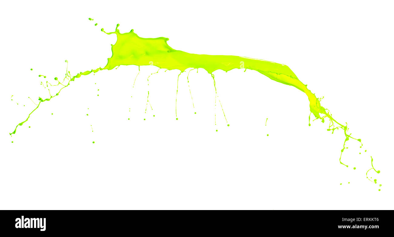 Isolated shot of green paint splash on white background Stock Photo - Alamy