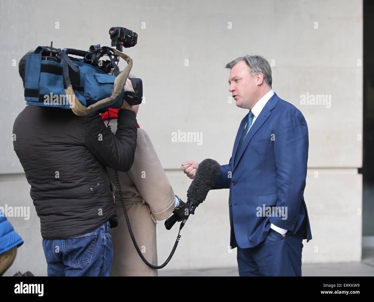Ed Balls leaves BBC Broadcasting House Featuring: Ed Balls Where ...
