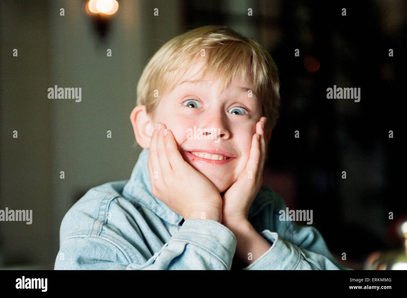 Macaulay Culkin sips his tea as he toasts his membership of he million ...