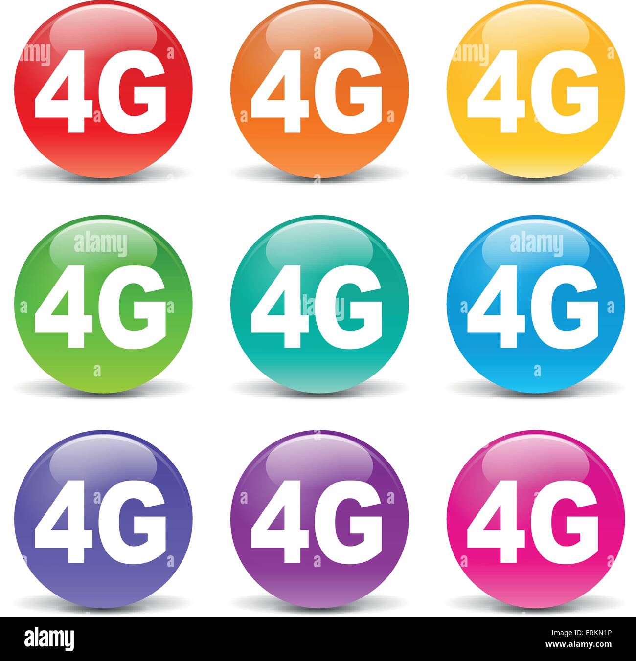 Vector illustration of 4g icons on white background Stock Vector Image ...