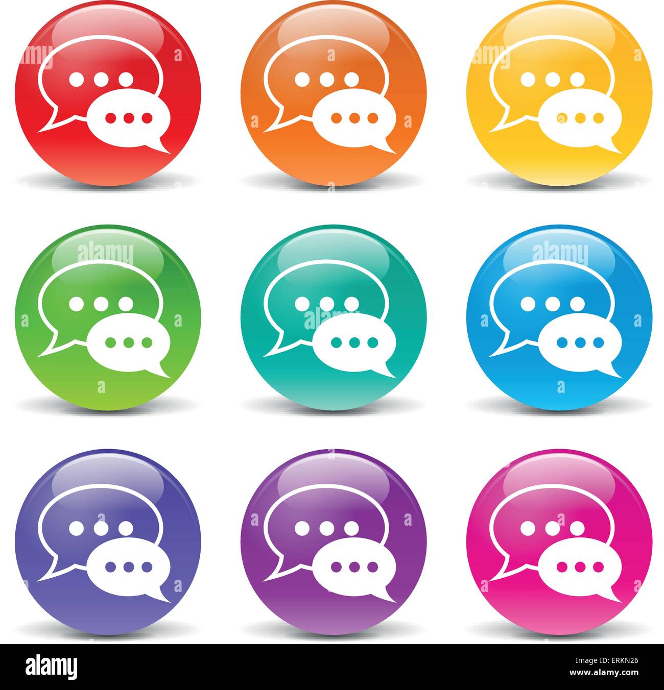 Vector illustration of chat icons on white background Stock Vector ...