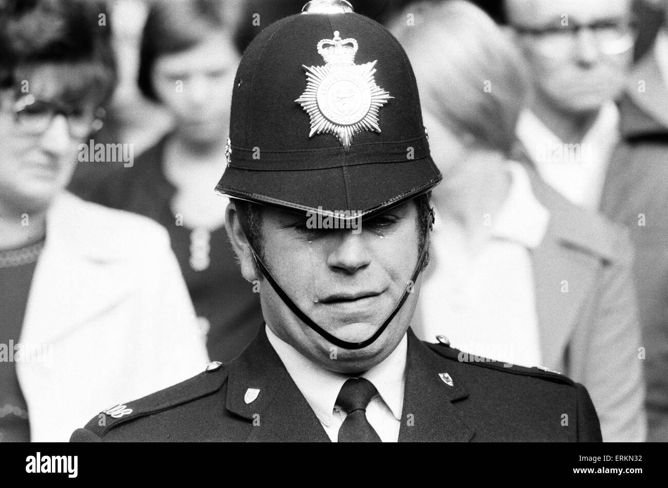 Funeral of Sergeant Brian Dawson, Leicester, 9th September 1975. Sgt ...