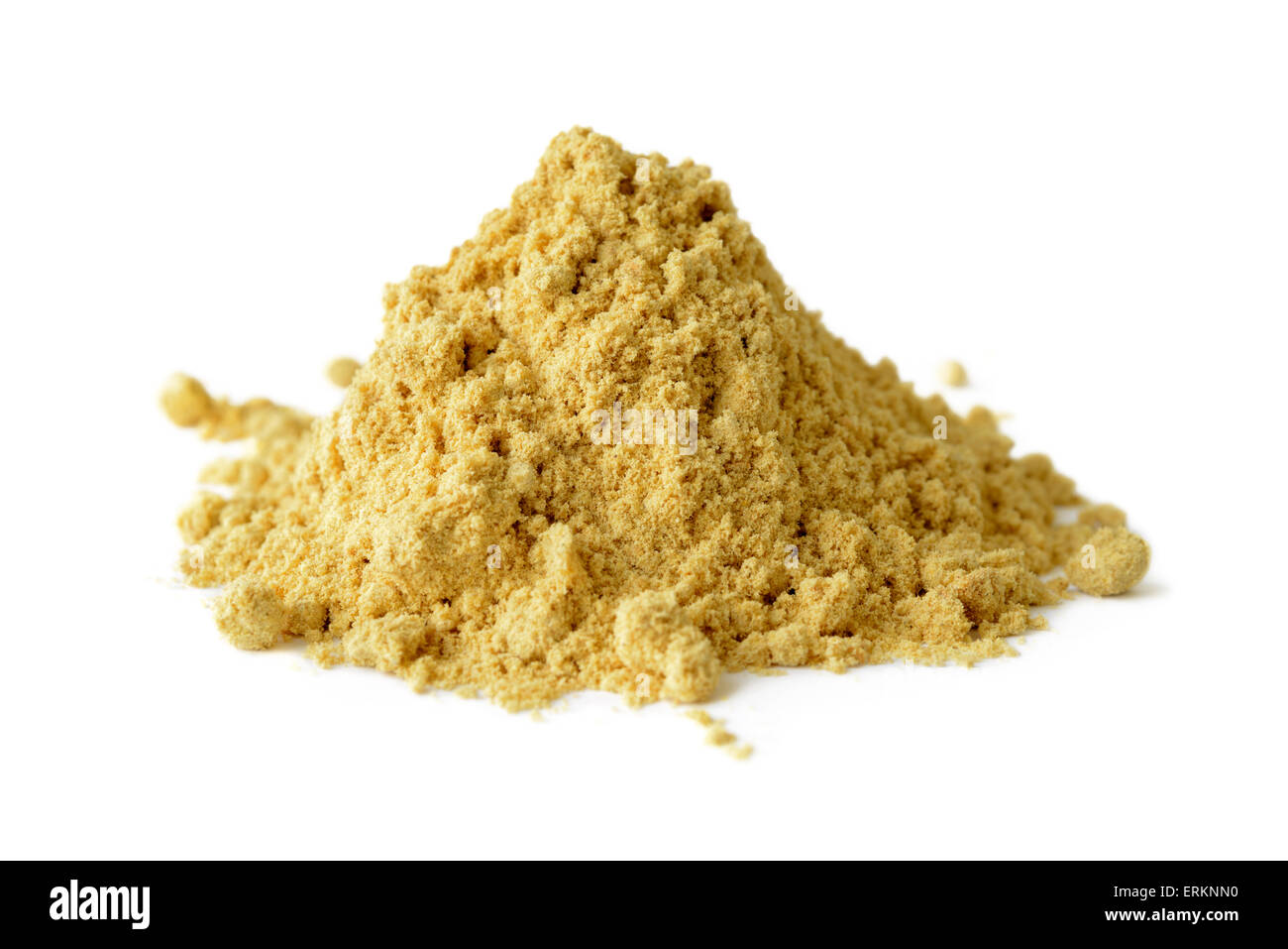 Pile of mustard powder isolated on white background Stock Photo - Alamy