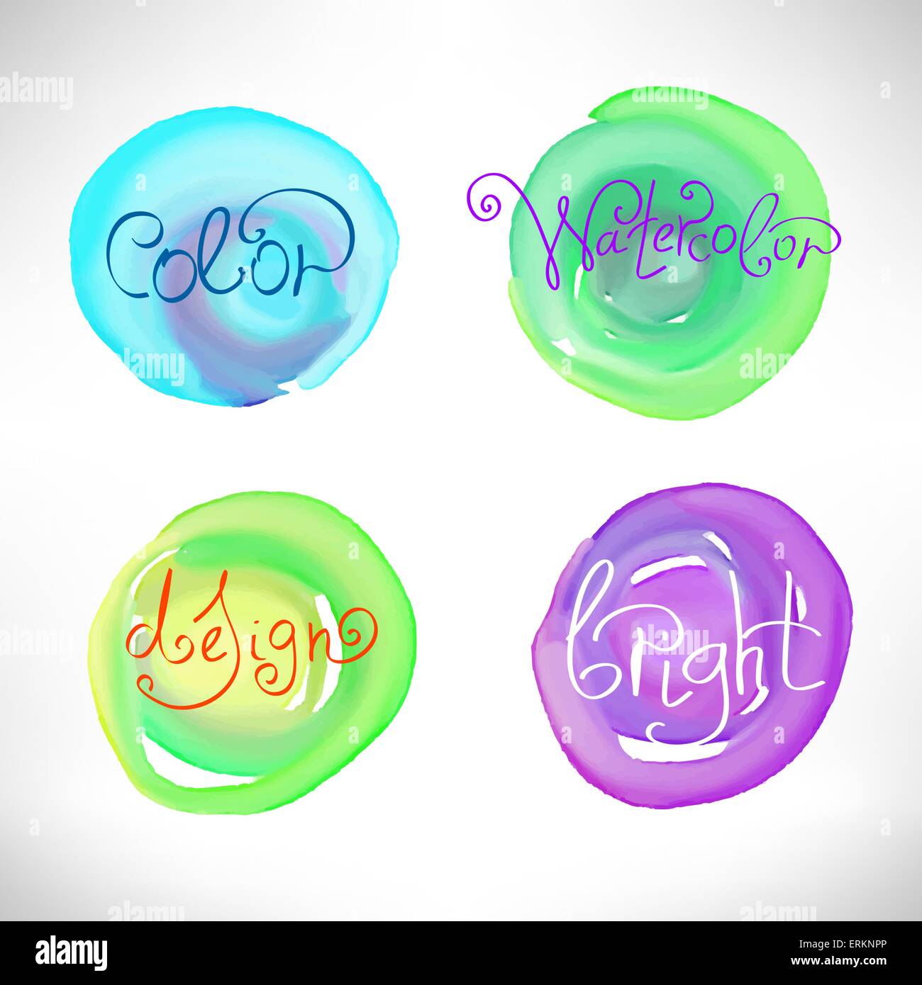 circles abstract watercolor splash design elements Stock Vector Image ...