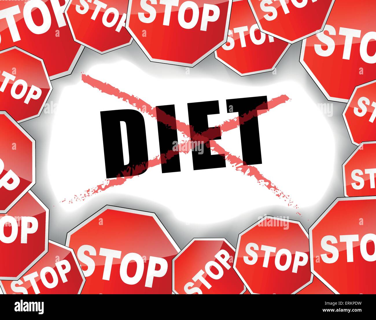 Vector illustration of stop diet concept background Stock Vector Image ...