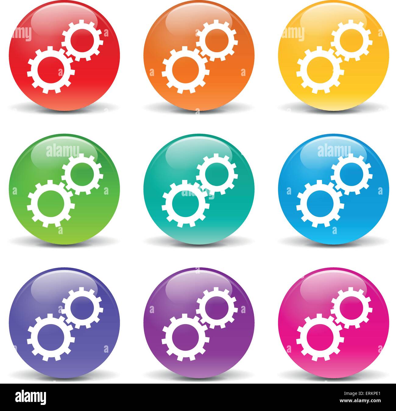 Vector illustration of gears icons on white background Stock Vector ...