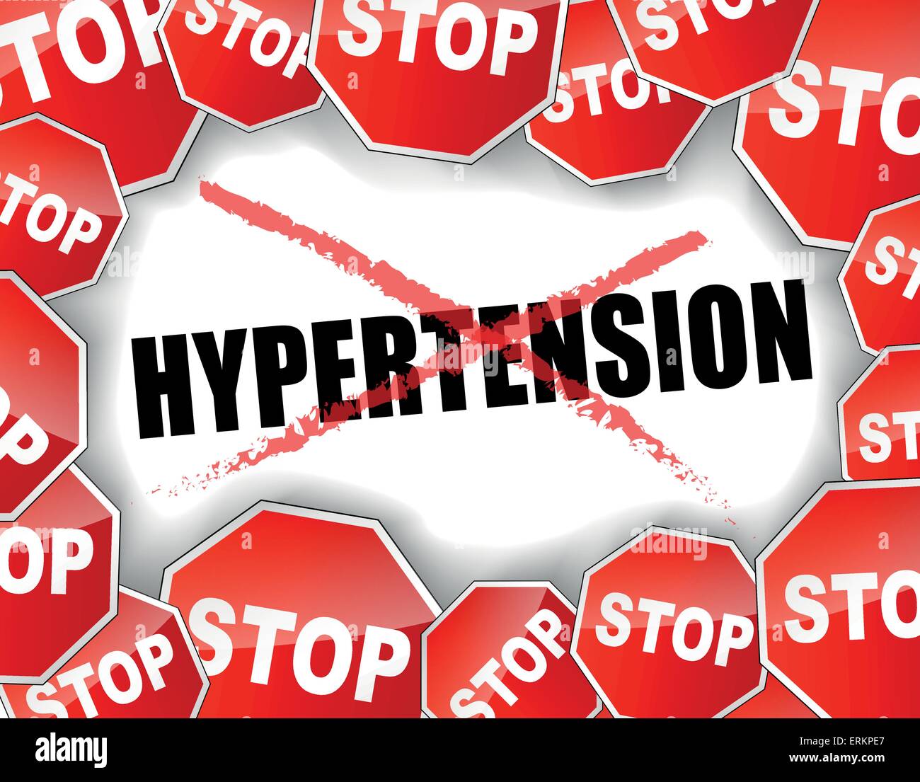 Vector illustration of stop hypertension background concept Stock ...