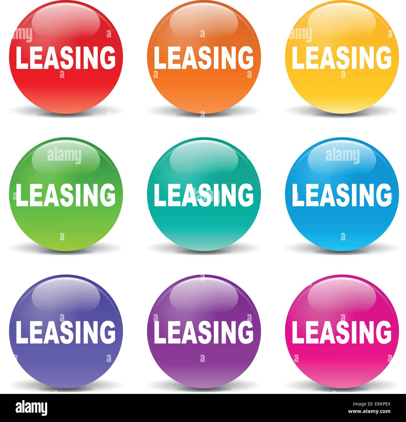 Vector illustration of leasing set icons on white background Stock ...
