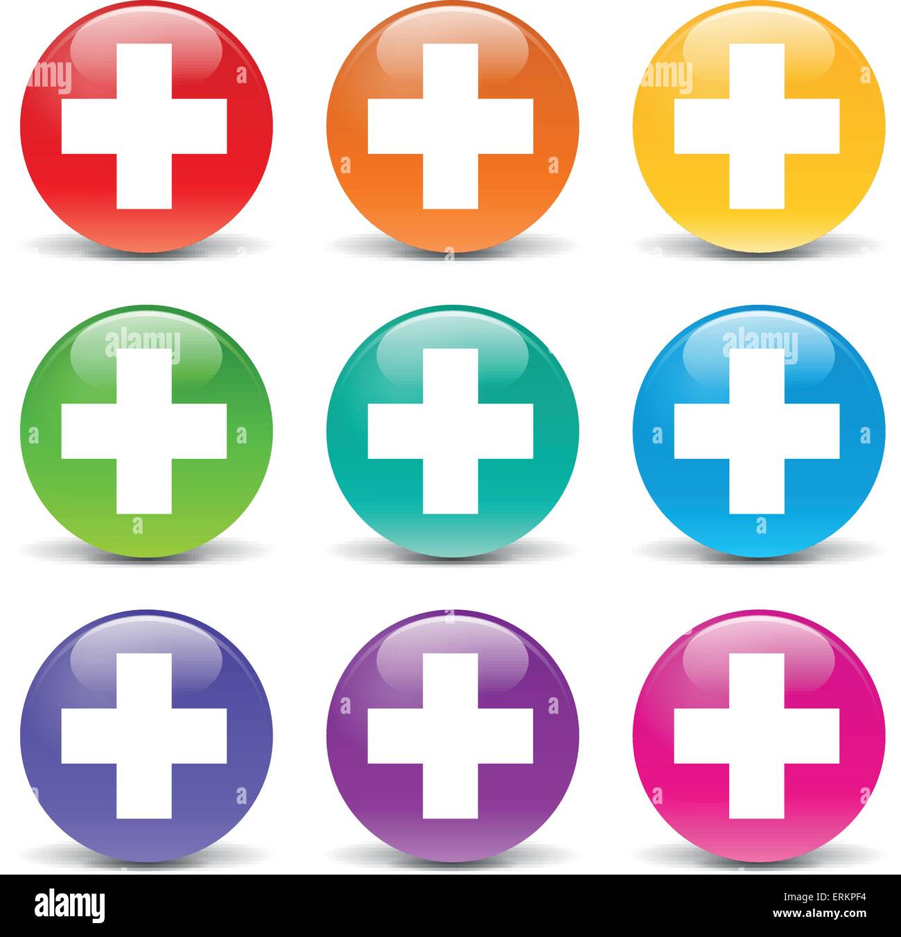 Vector illustration of plus set icons on white background Stock Vector ...